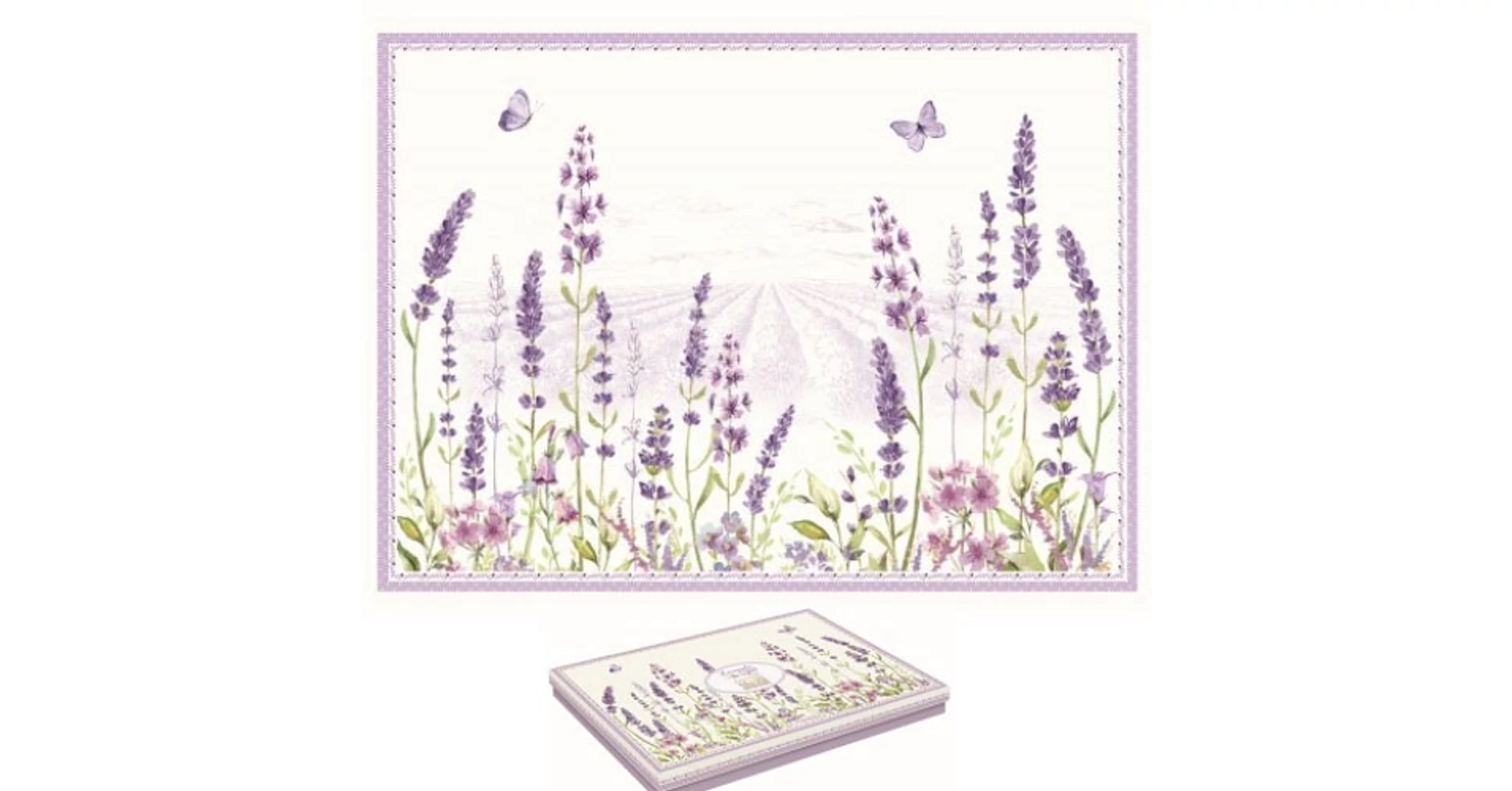 Parafa tányéralátét szett, 4db, 40x30cm, Levendulamező